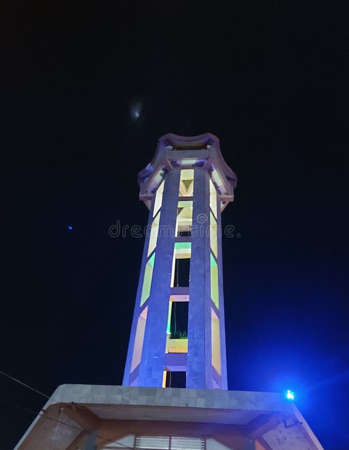 The Beautiful Blue Tower Stands Firmly Stock Photo - Image of beautiful ...