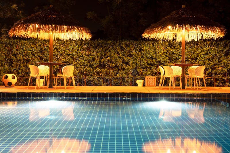 Beautiful Blue Water at Night ,swimming Pool for Background Stock Photo ...
