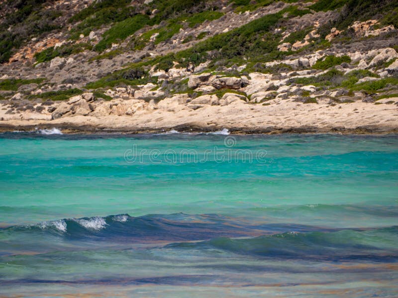 Beautiful Blue Waters and Rocky Shores Stock Photo - Image of seaside ...