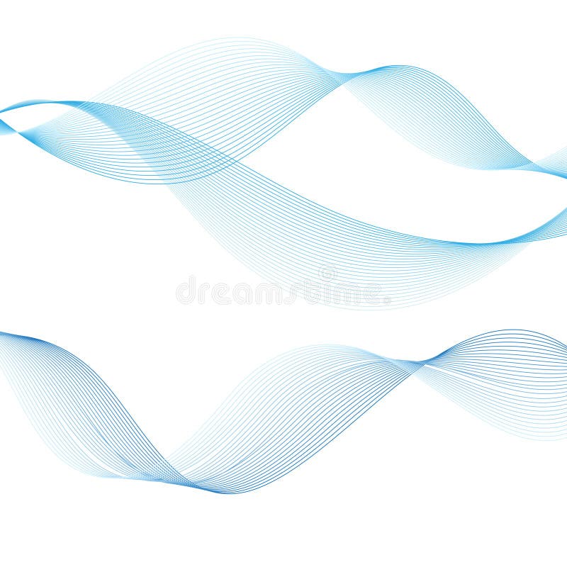 Beautiful Blue Waves on a White Background Stock Illustration ...