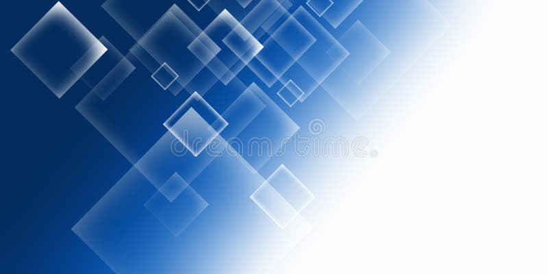 Blue White Banner Background with Square Element Design Stock ...