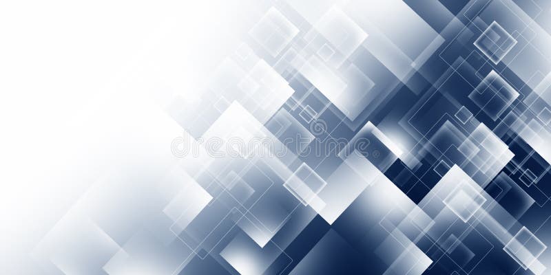 Blue White Banner Background with Square Element Design Stock ...