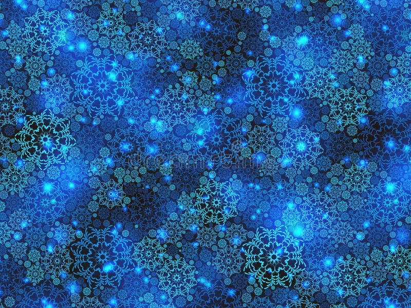Beautiful Blue Winter Pattern, Background with Snowflakes Stock ...