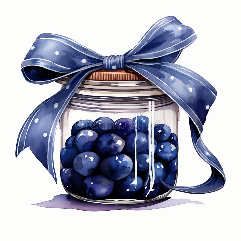 Beautiful Blueberry Jam Jar Clipart Illustration Stock Illustrations ...