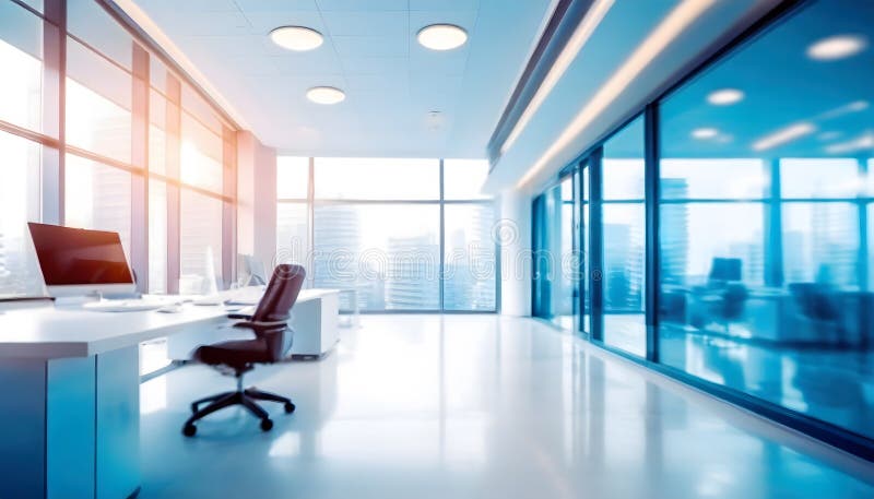 Beautiful Blurred Background of a Light Modern Office Interior with ...