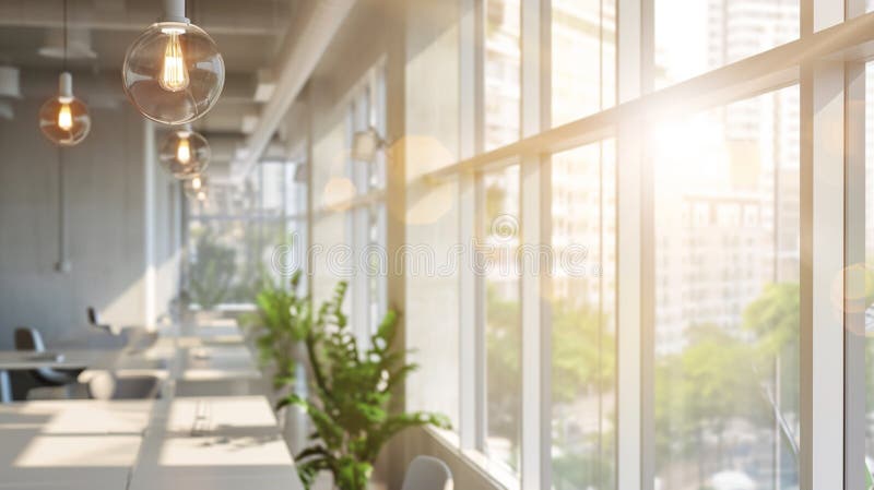 Beautiful Blurred Background of a Light Modern Office Interior with ...