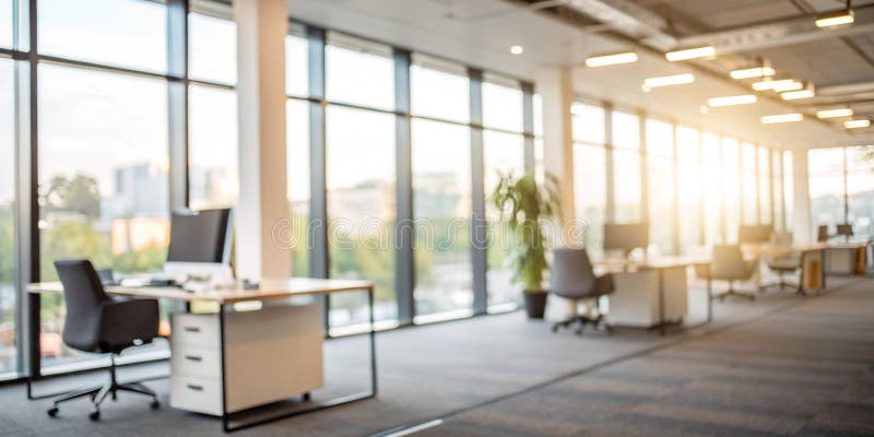 Beautiful Blurred Background of a Light Modern Office Interior with ...