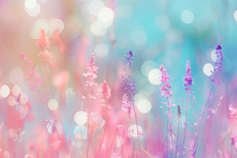 Beautiful Blurred Background of Natural Spring Nature in Pastel Colors ...