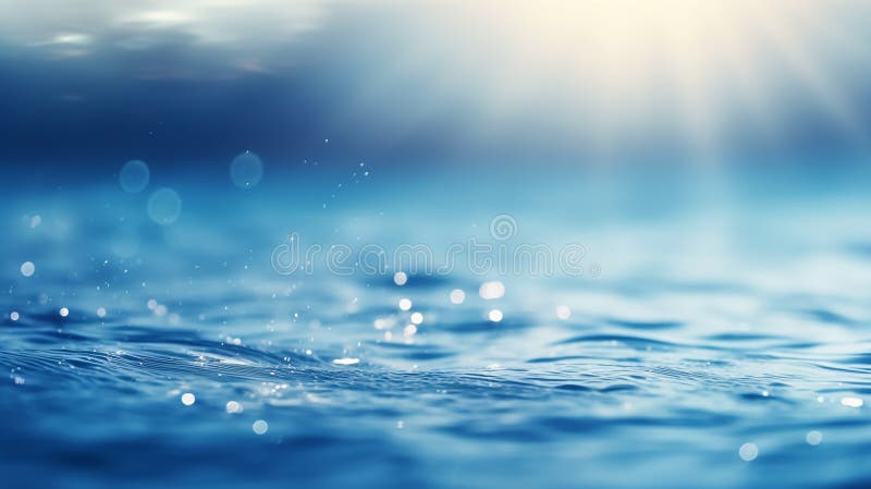 Beautiful Blurred Natural Blue Background with Water. Generative Ai ...