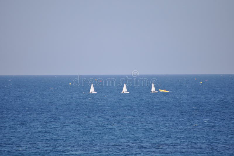 The Beautiful Boat in Open Sea Stock Image - Image of navigation, cloud ...