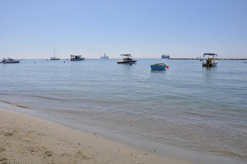 The Beautiful Boat in Open Sea Stock Image - Image of marine, cloud ...