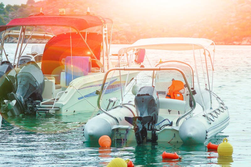 Beautiful Boat in the Sea on Nature Background Stock Photo - Image of ...