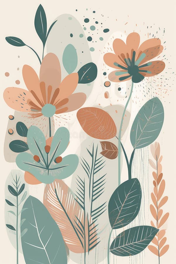 Beautiful Boho Flower Vector Art Work Generative AI Stock Illustration ...