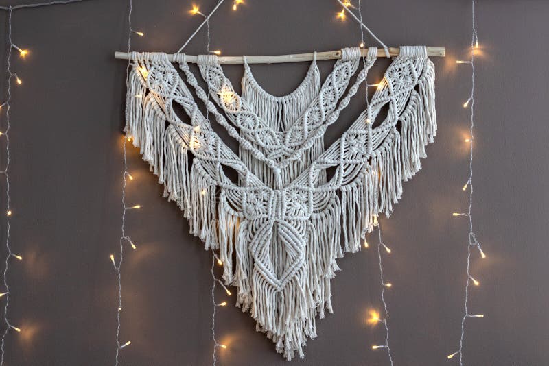 Beautiful Boho Macrame Wall Panel Will Add a Cozy Atmosphere Stock ...
