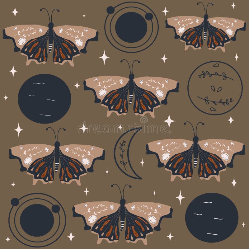 Moth Moon Pattern Stock Illustrations – 610 Moth Moon Pattern Stock ...