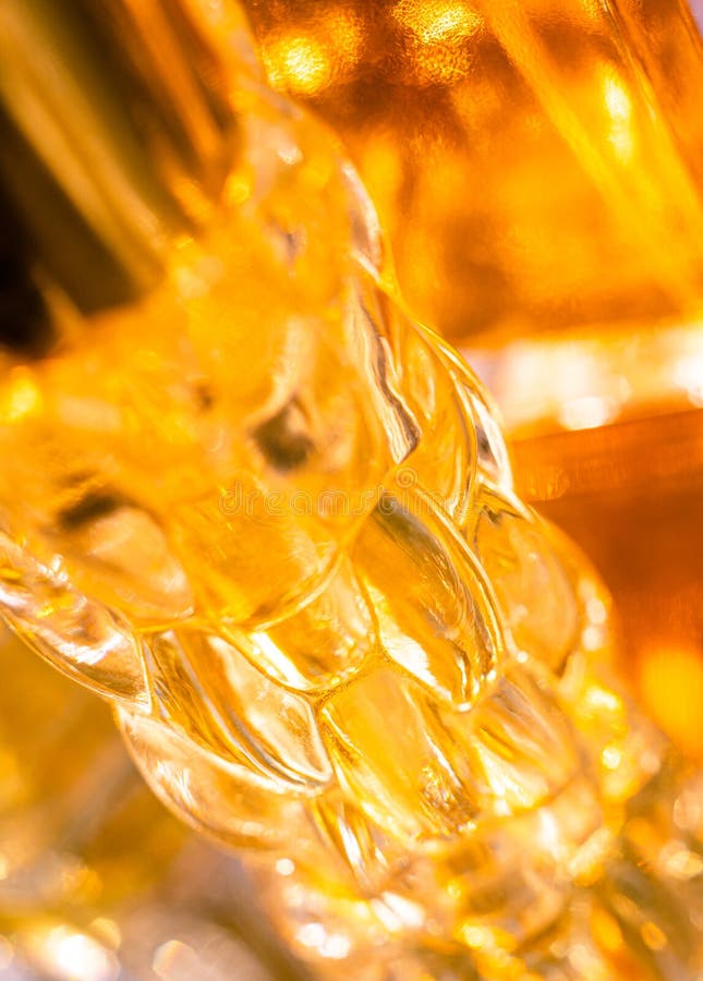 Beautiful Bokeh and Light Reflections in Yellow Glass Perfume Bottles ...