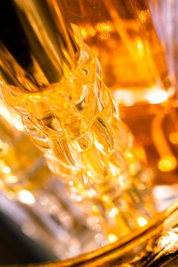 Beautiful Bokeh and Light Reflections in Yellow Glass Perfume Bottles ...