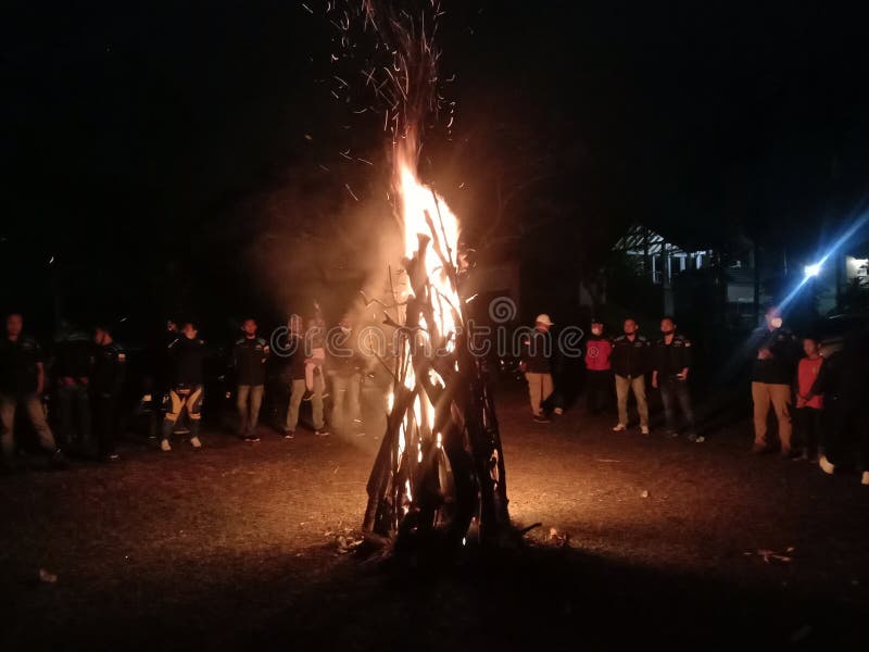 Beautiful Bonfire One Night Editorial Image - Image of beautiful ...