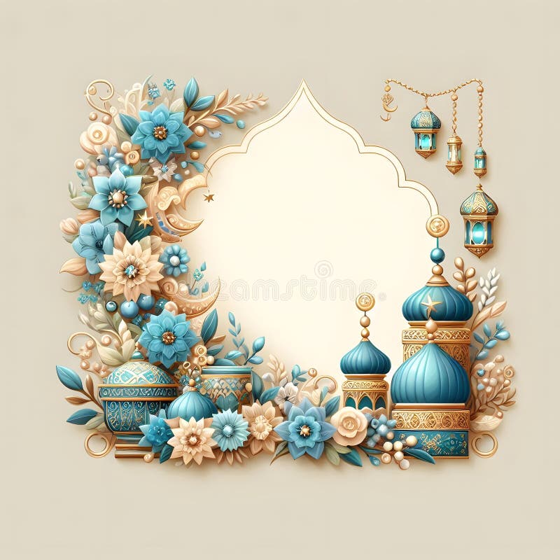 A Beautiful Border Frame for Ramadhan and Eid Mubarak Stock ...