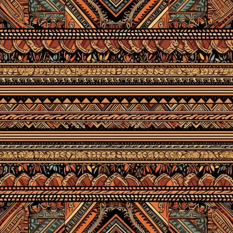 Beautiful Borneo Tribal Seamless Pattern Background Generative AI Stock ...