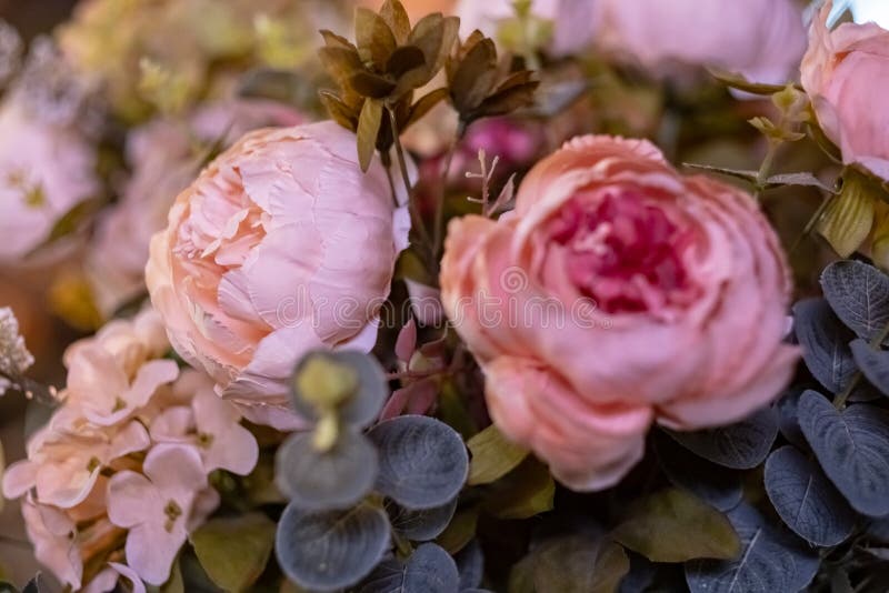 Beautiful Bouquet of Artificial Flowers. Colorful Artificial ...