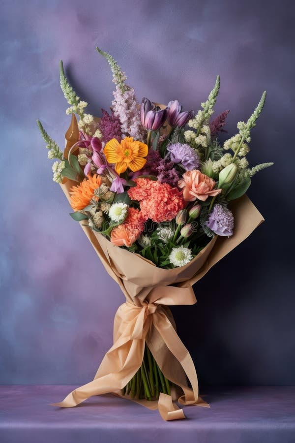 Beautiful Bouquet of Flowers with a Heartfelt Note Stock Illustration ...