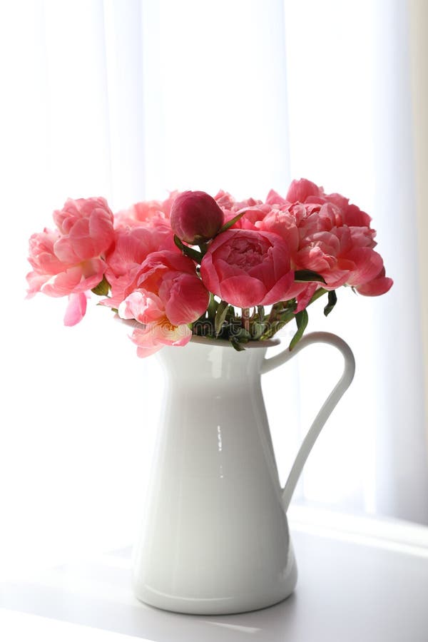 Peonies in Vase stock photo. Image of blossoms, life, plants - 5740884
