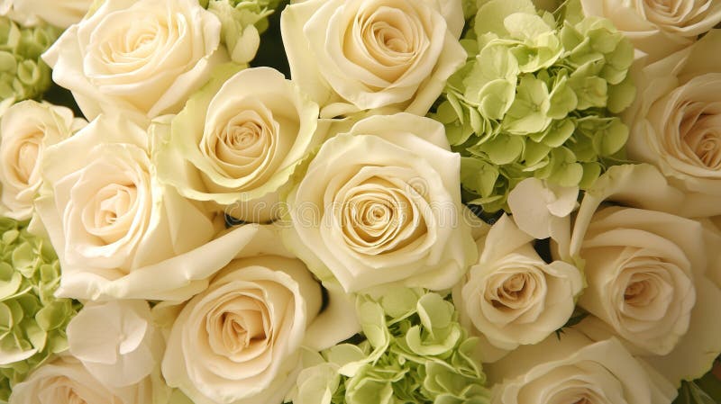 A Beautiful Bouquet of White and Cream Roses Stock Photo - Image of ...