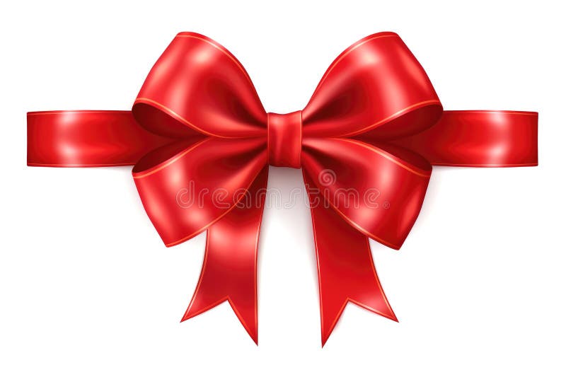 Beautiful Bow Made of Red Ribbon Stock Illustration - Illustration of ...