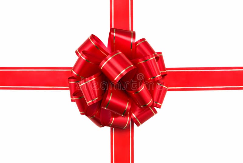 Gift Wrap with Red Sparkly Ribbon and Bow Stock Image - Image of ...
