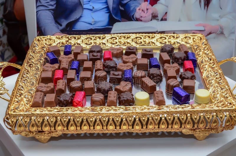 Beautiful Box with Handmade Chocolates with Different Flavors As a Gift ...