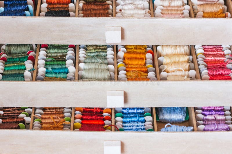 Beautiful Box for Threads with Compartments. Beautiful Colored Threads ...
