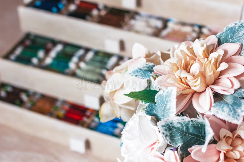 Beautiful Box for Threads with Compartments. Beautiful Colored Threads ...