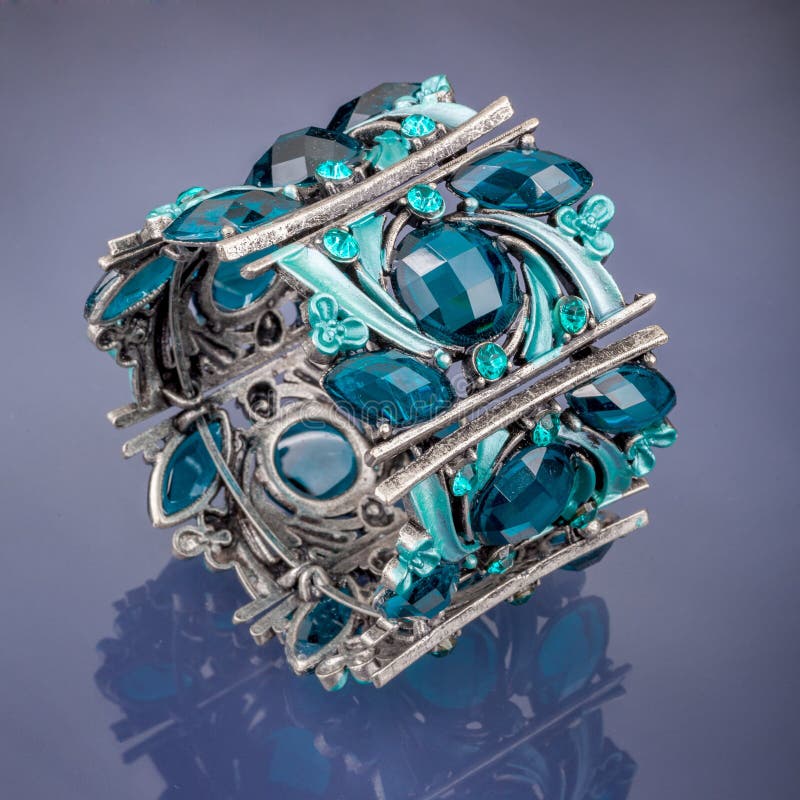 Beautiful Bracelet on Color Background Stock Photo - Image of bead ...