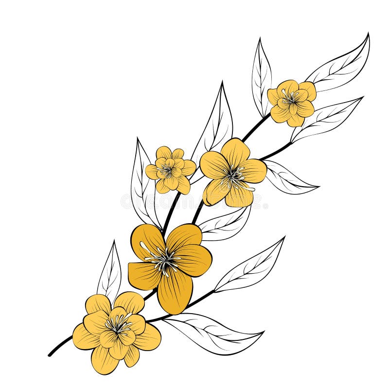 Beautiful Branch, Great Design for Any Purposes. Isolated Background ...