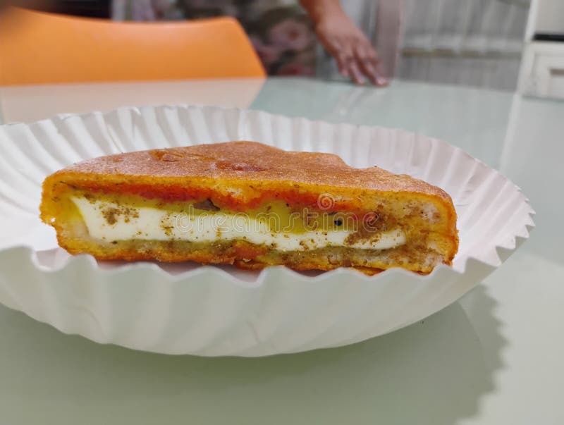Beautiful Bread Paneer Pakoda in a Plate Isolated on White Background ...