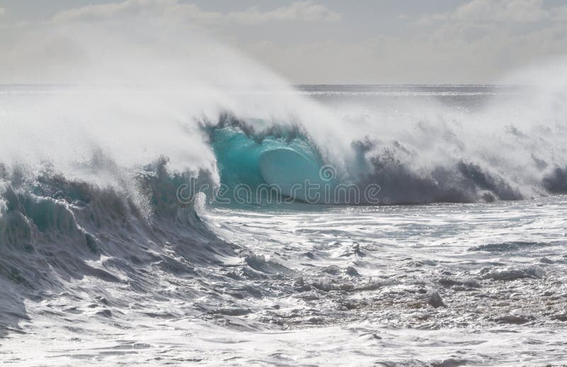 Beautiful Breaking Ocean Wave in Hawaii Stock Photo - Image of ...