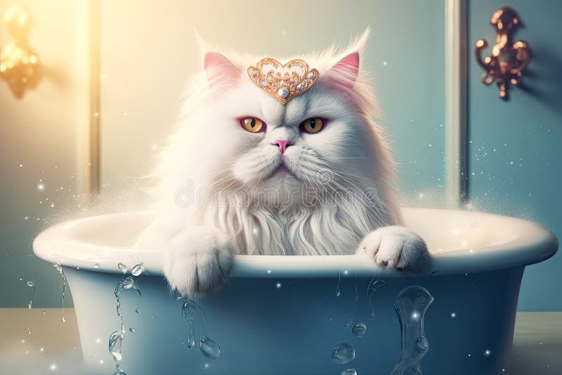 Beautiful Breed Cat in Luxury Bath. Grooming Concept Stock Image ...
