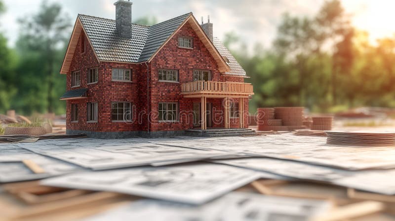 Beautiful Brick House Architectural Model Design Red New Home Plan ...