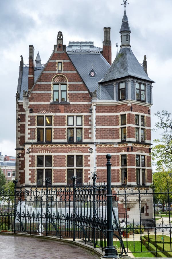 Beautiful Brick House, Traditional Architecture of Amsterdam. Stock ...