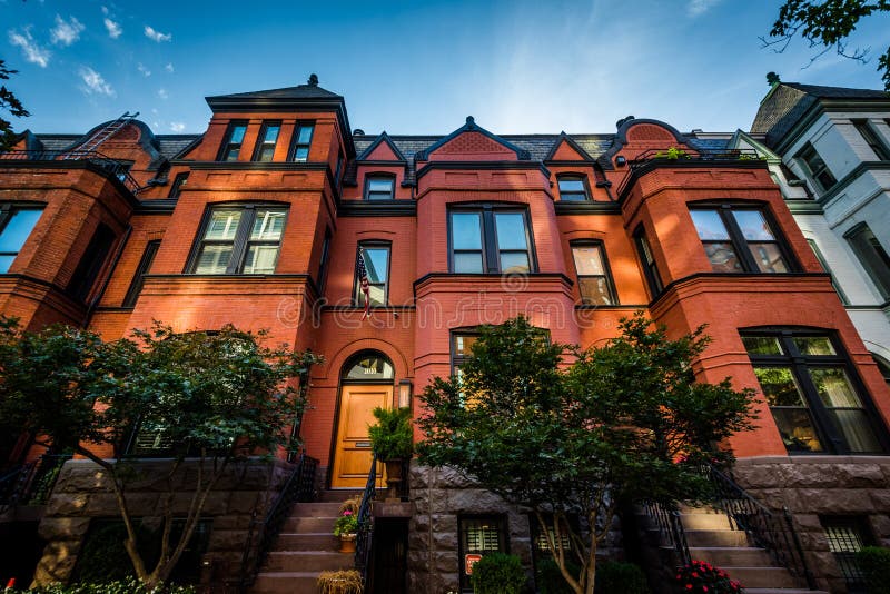 Beautiful Brick Rowhouses in Back Bay, Boston, Massachusetts. Stock ...