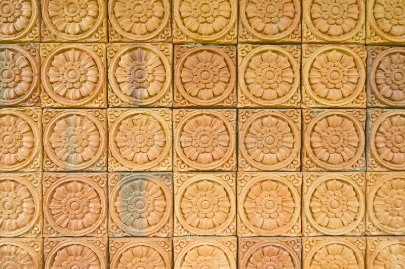 Beautiful Brick Wall with Flower Pattern Stock Image - Image of house ...