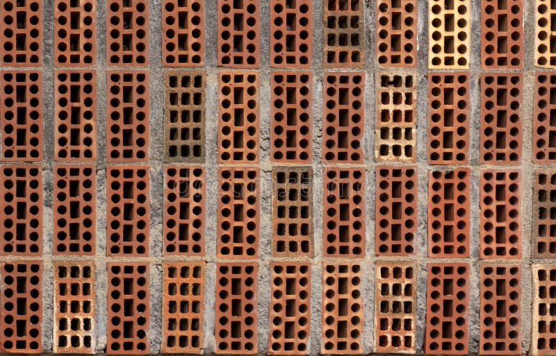 Beautiful Brick Wall, Front View Stock Image - Image of architecture ...