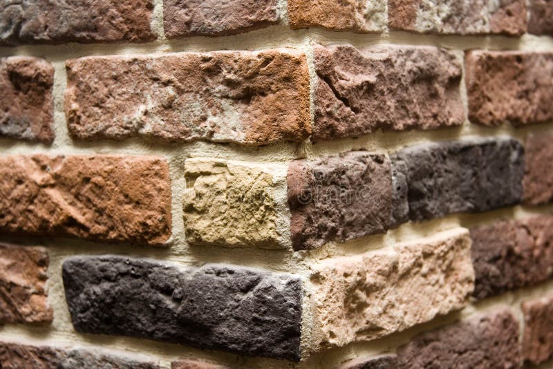 Beautiful Brick Wall of Multi-colored Stone Stock Photo - Image of ...