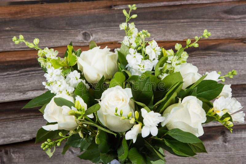 Beautiful Bridal Bouquet with White Roses Stock Image - Image of ...
