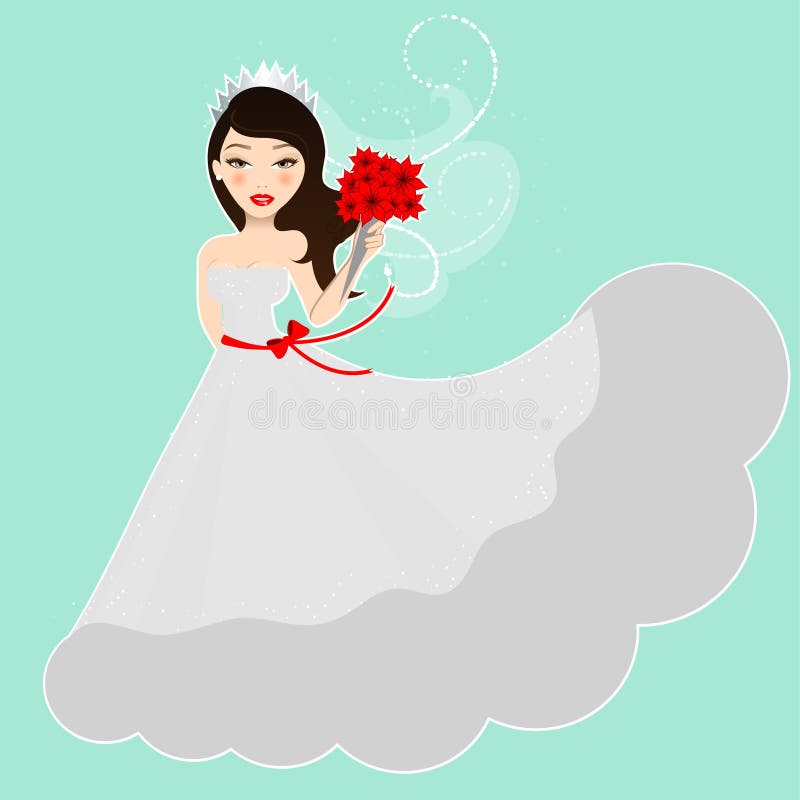 Blushing Bride stock vector. Illustration of female, flowers - 5532301