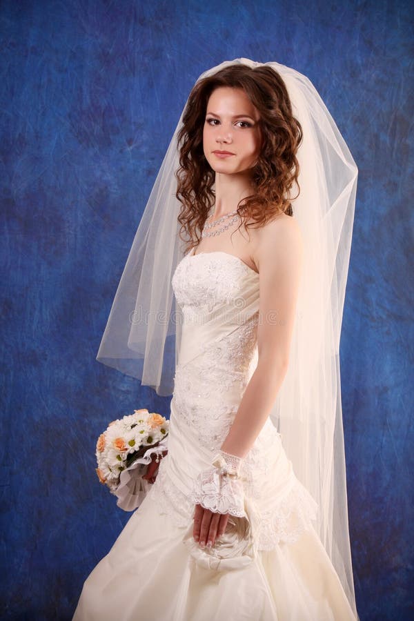 Beautiful bride stock photo. Image of blue, attractive - 14748882