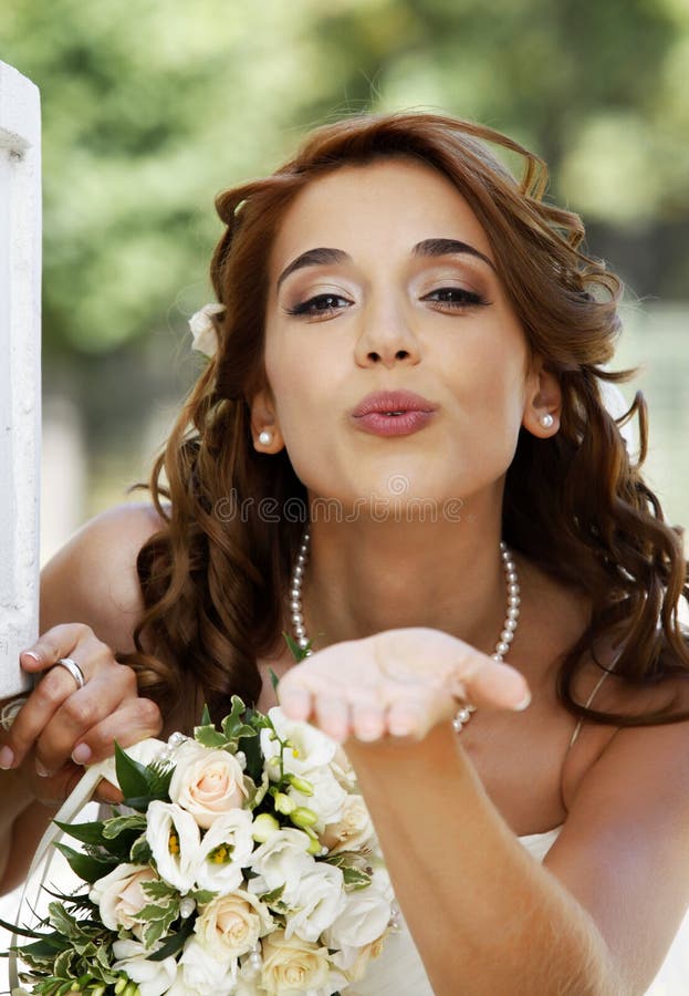 Beautiful bride stock photo. Image of gown, necklace - 16408242