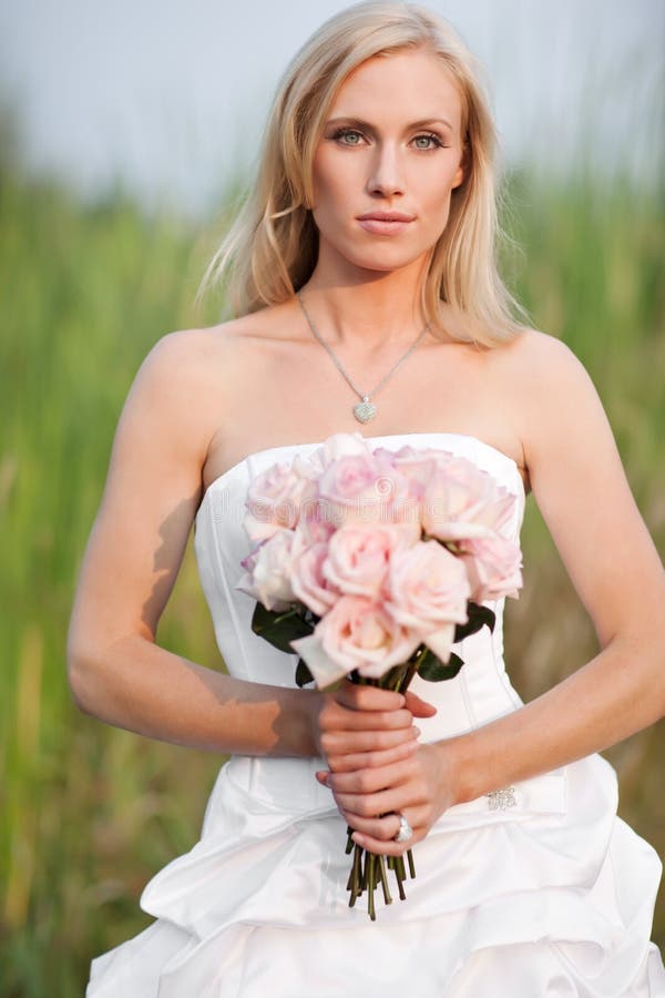 Beautiful bride stock photo. Image of bouquet, caucasian - 16429442