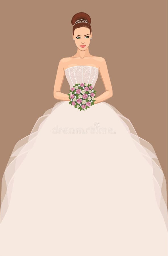 Beautiful bride stock vector. Illustration of floral - 18913606